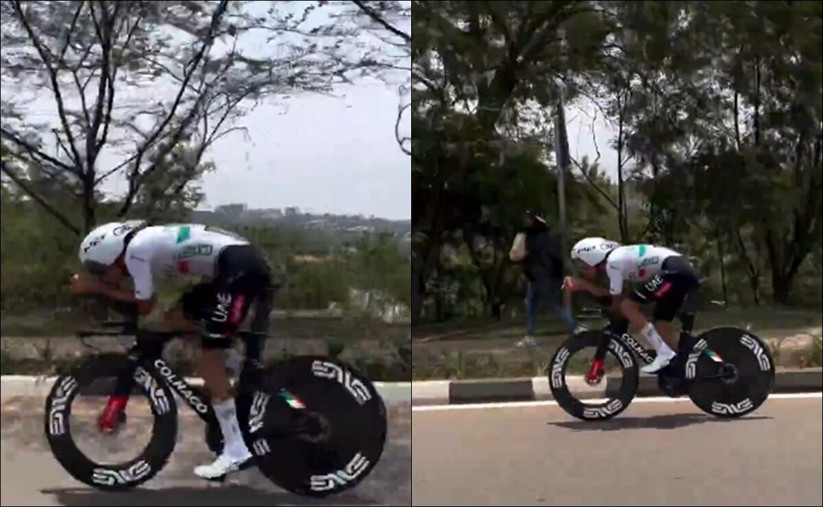 Isaac Del Toro entrena con jersey de México previo al Mundial de Ciclismo