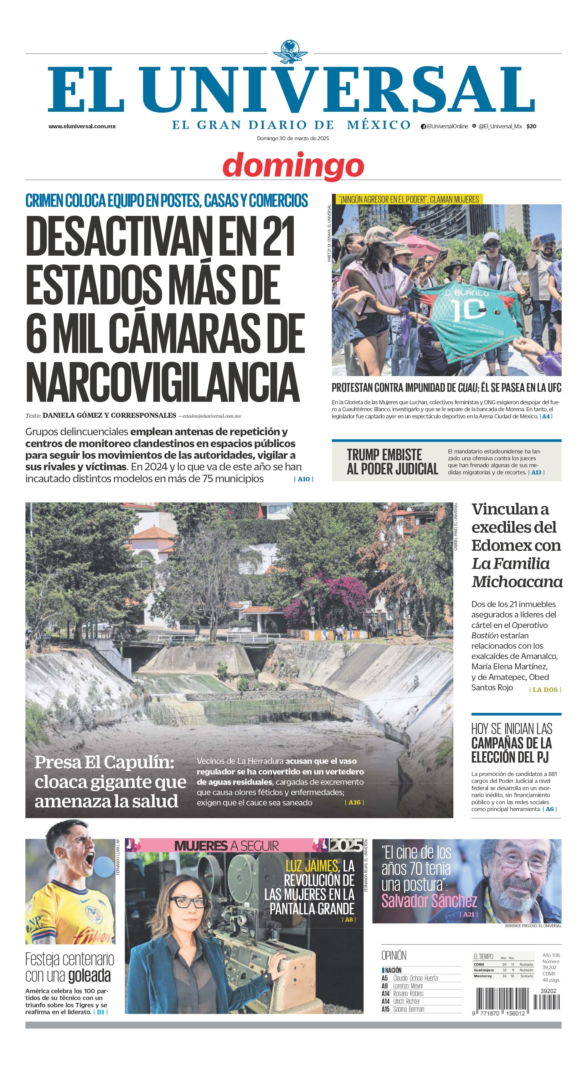 Portada impresa del 30 de marzo de 2025 | El Universal