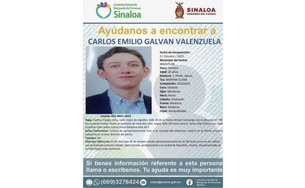 Familia de Carlos Emilio Galván exige su localización; desapareció ...