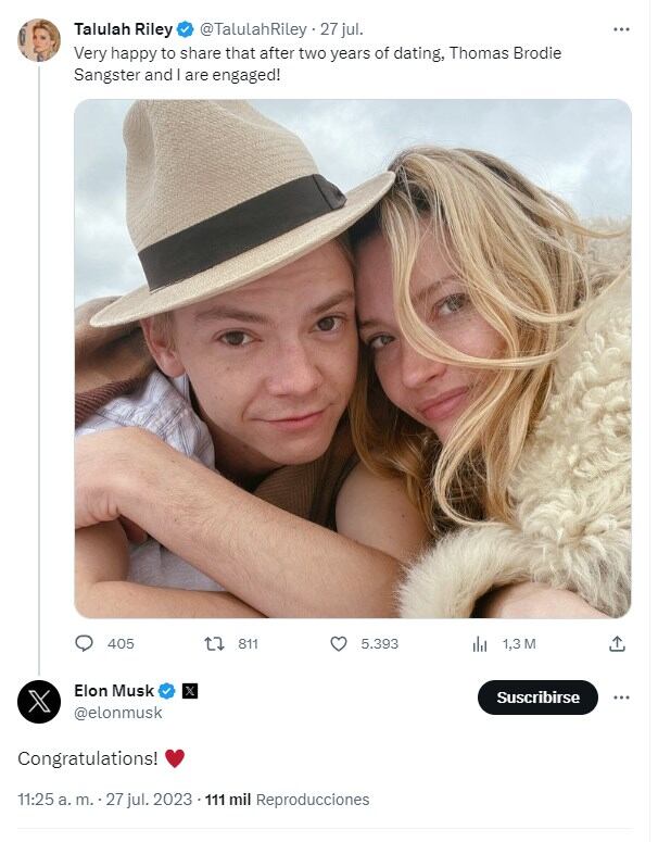 ¿Quién es Talulah Riley, exesposa de Elon Musk a la que felicitó por ...