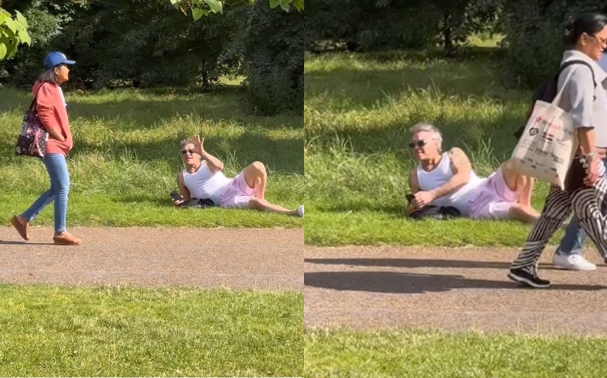 Robbie Williams se sorprende al pasar desapercibido en un parque de Londres