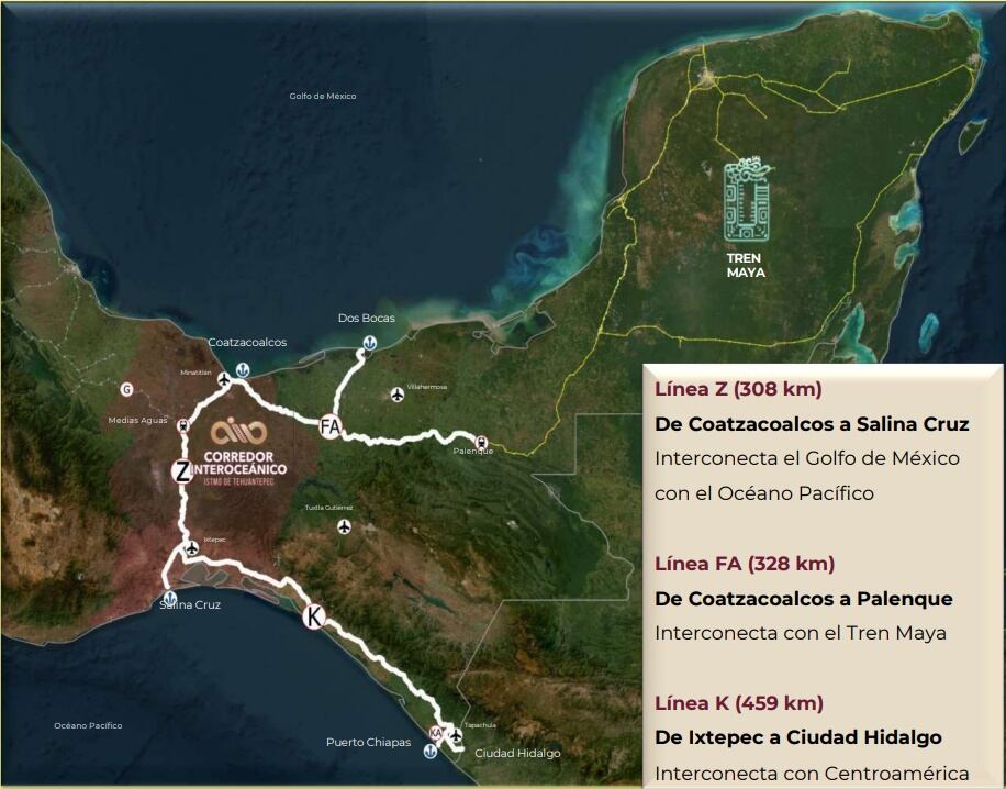 Esta son las rutas que recorrerá tren en el Corredor Interoceánico | El Universal