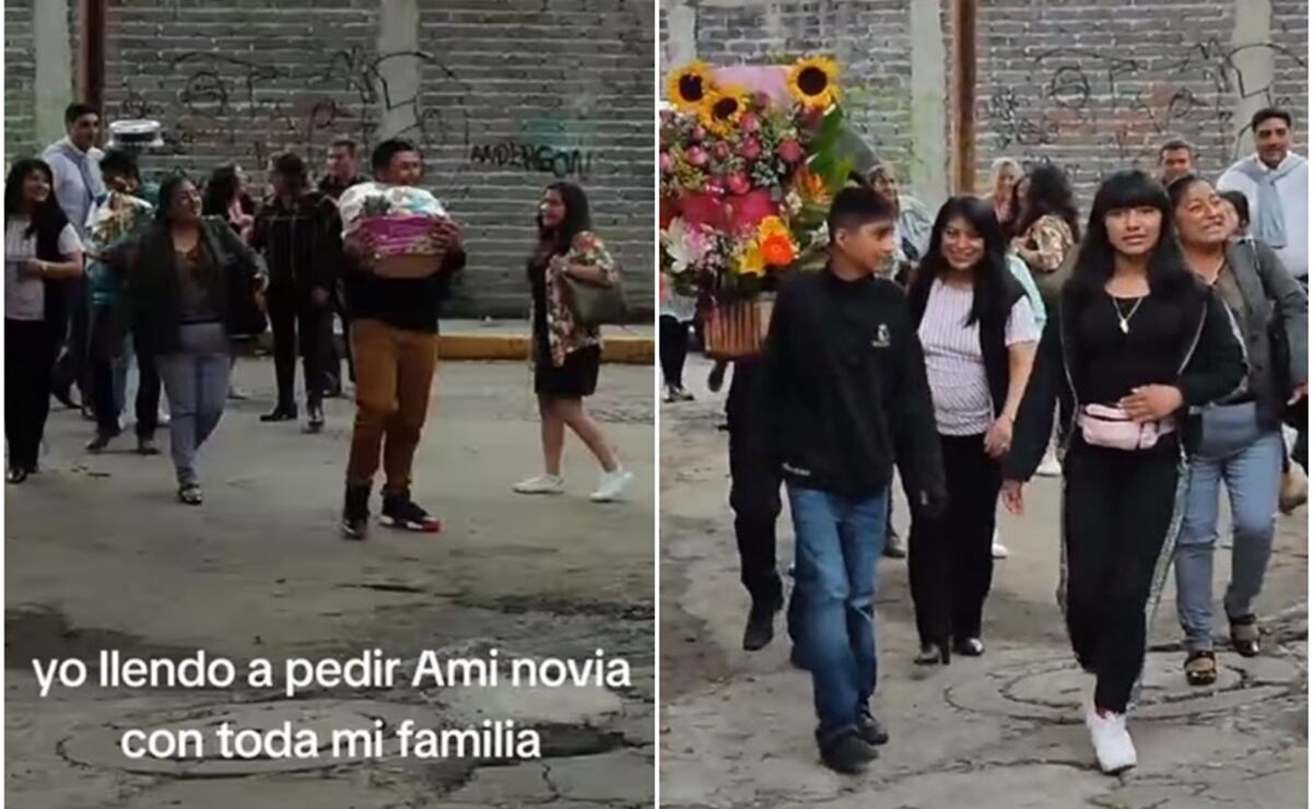 ¿Le dio el sí? Hombre pide matrimonio a su novia y va acompañado de su familia